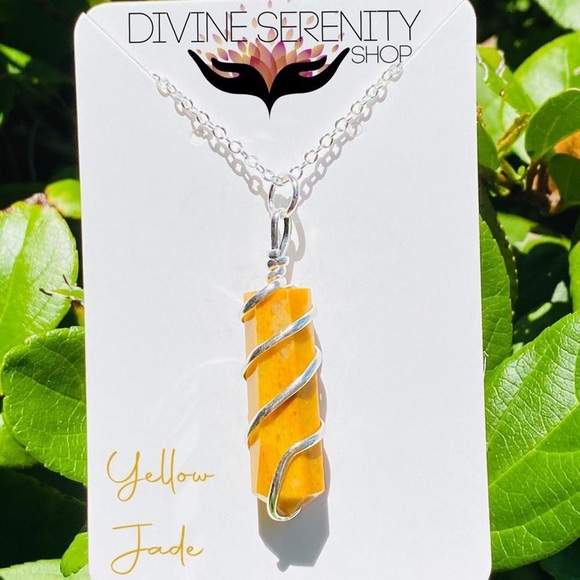 Earth | Jewelry | Yellow Jade Crystal Necklace | Poshmark